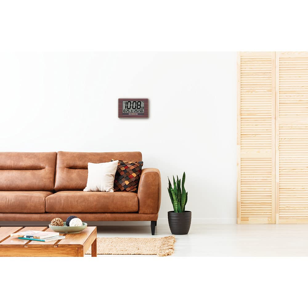 Seiko Clock SQ446B Radio Wave Table Clock, Brown Wood Grain, 7.1 x 10. – Goods Of Japan