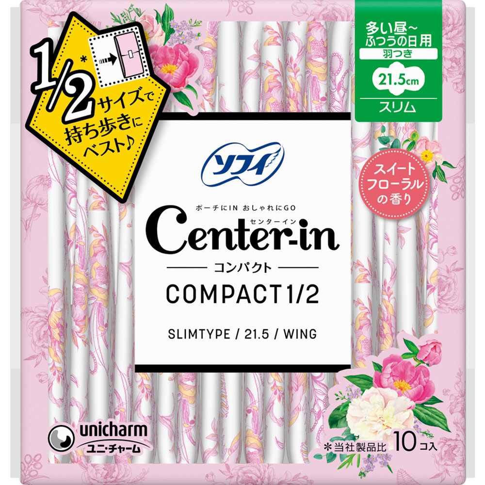 Unicharm Center-in Compact Slim Fragrance Normal Day 10 Sheets (Quasi ...