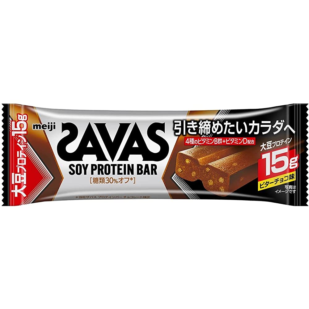 Meiji Zabas (SAVAS) soy protein bar bitter chocolate flavor 48 protein ...