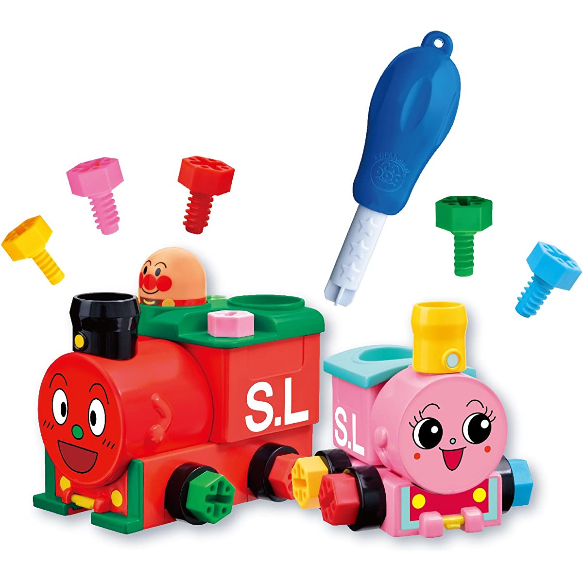 Anpanman Kumitate DIY Screw Screw SLMan and Poppo-chan – Goods Of Japan