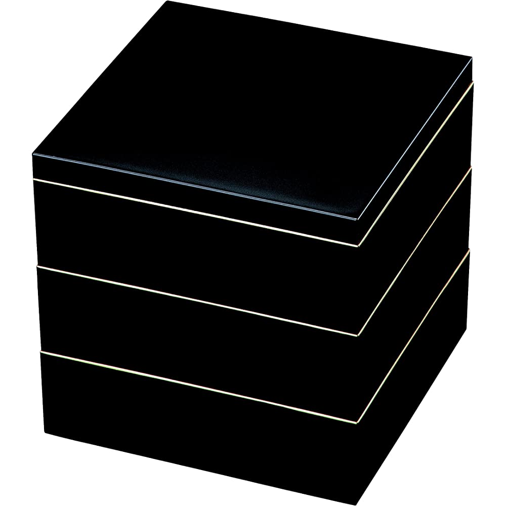 Wakaizumi Lacquerware 3 Tier Well, 5.5 Equal Saturation Mie Black Matt ...