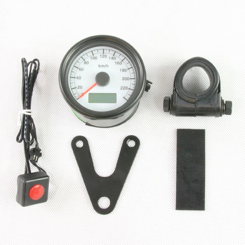 Universal Motorcycle, Mechanical, 240 km/h, 60 mm LED Speedometer, Bla ...